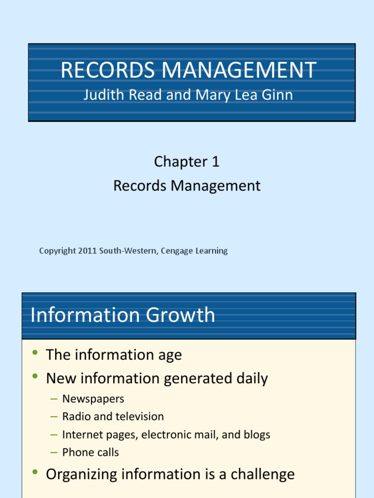 Ch01 Records Management | PDF | Records Management | Information Technology Management