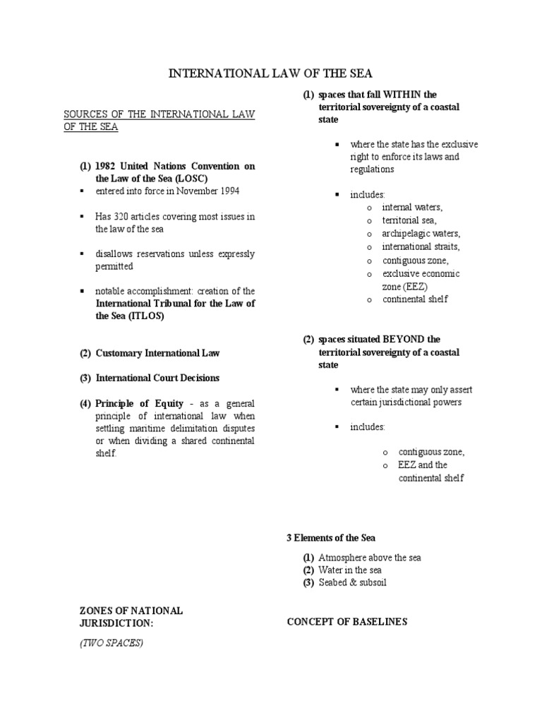 International Law of the Sea Overview | PDF | Territorial Waters | Law ...