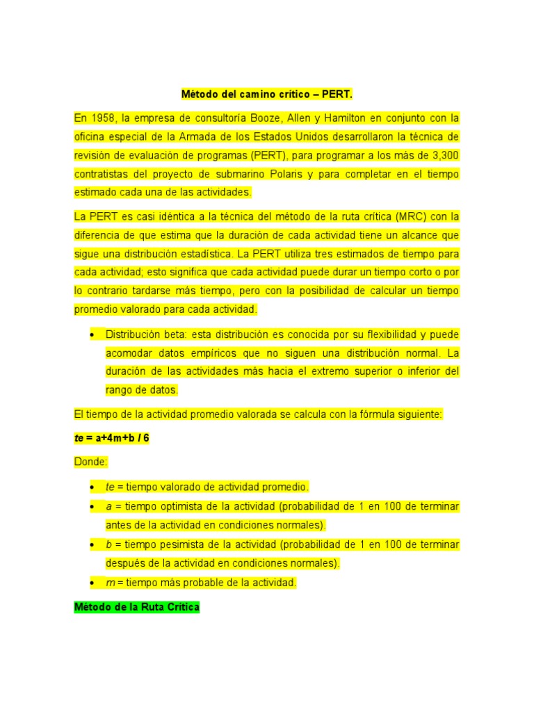 Método Del Camino Crítico | PDF | Programación de computadoras