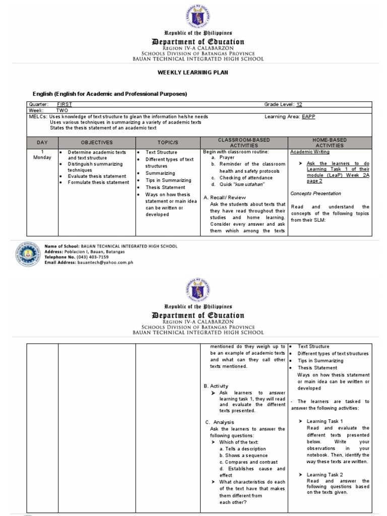 WLP Eapp Week2 | PDF | Learning | Thesis