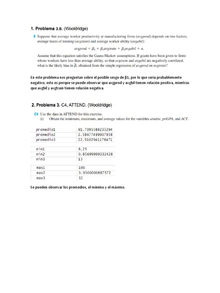 Tarea 2 Econometria Ok | Descargar gratis PDF | Análisis de regresión | Regresión lineal