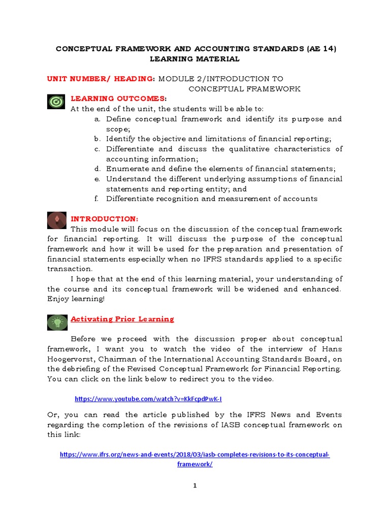 CFAS Unit 1 Module 1.2 | PDF | Financial Statement | International Financial Reporting Standards