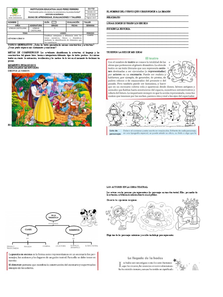 Guia Genero Dramatico Pdf Teatro Cognición
