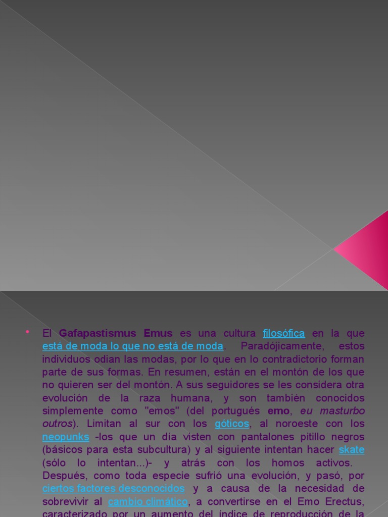 Cultura Emo: Filosofía y Estilo de Vida | PDF | Evolución