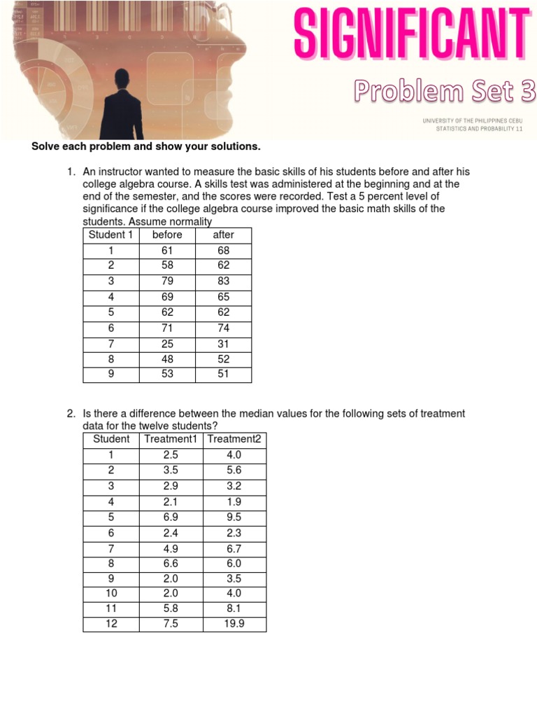 4th Problem Set 3 | PDF | Placebo | Normal Distribution