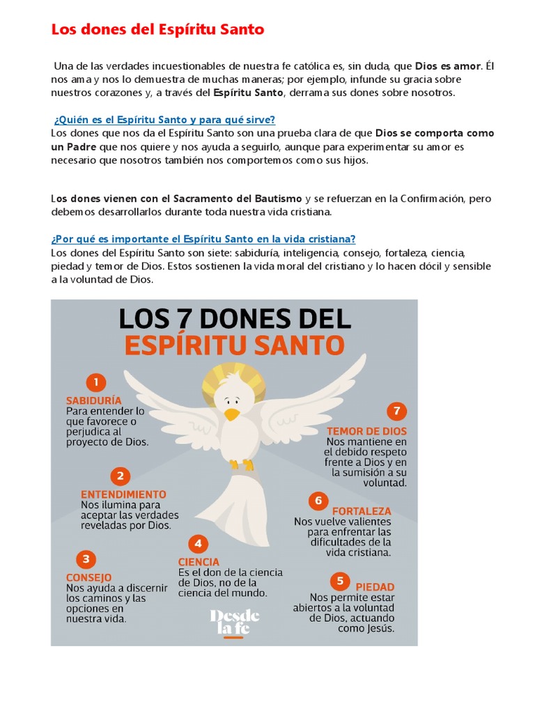 Los Dones Del Espíritu Santo 2 | PDF | espíritu Santo | Fe