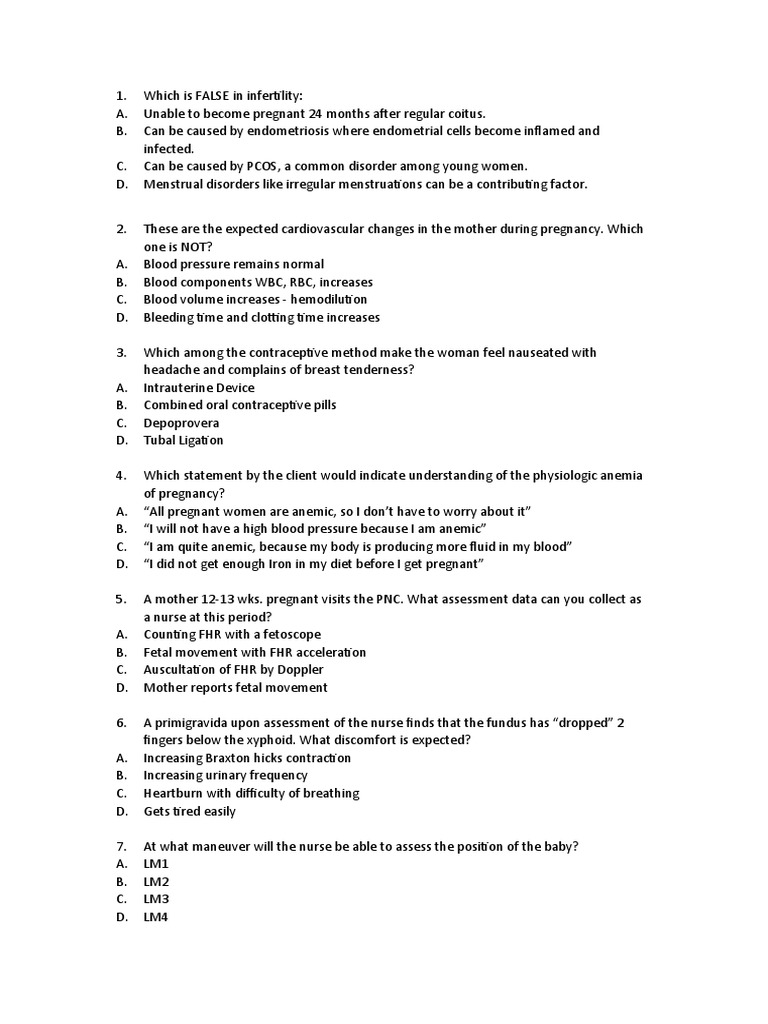 Test Drill OB | PDF | Childbirth | Pregnancy