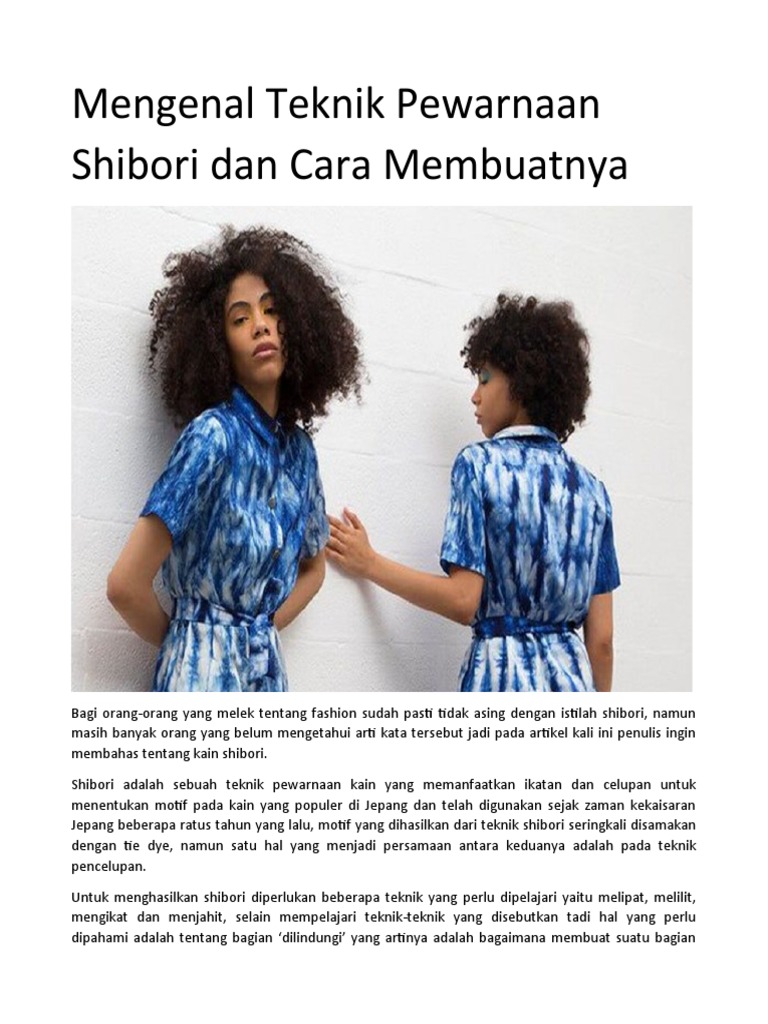 Teknik dan Cara Membuat Shibori | PDF | Seni