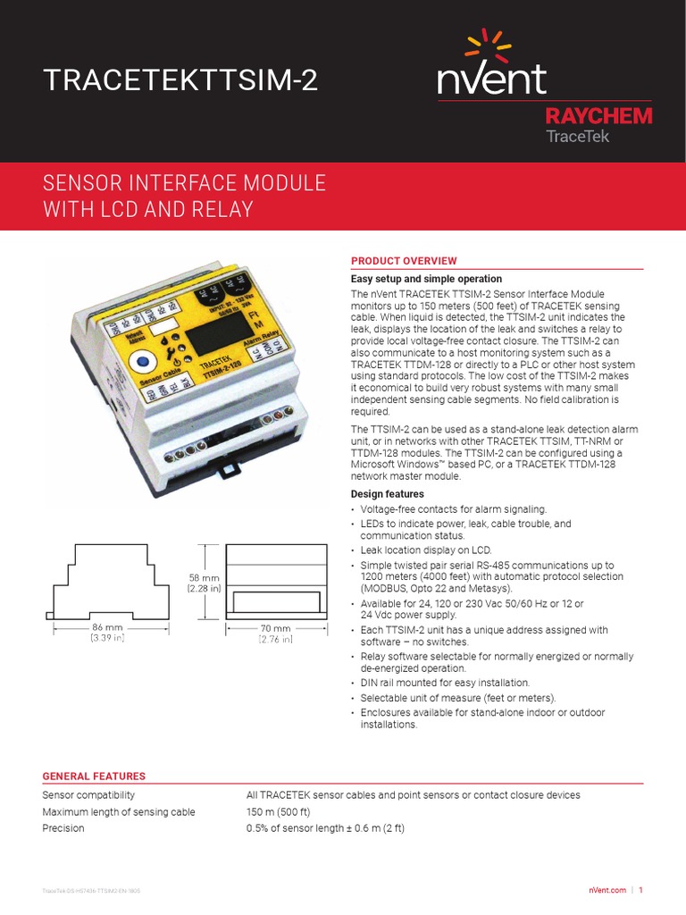 RaychemTraceTek TTSIM2 Module | PDF | Relay | Programmable Logic Controller