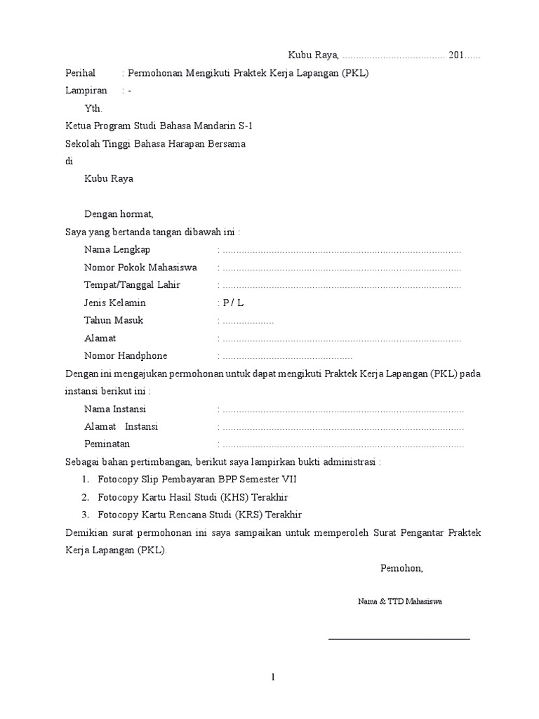 Form PKL | PDF