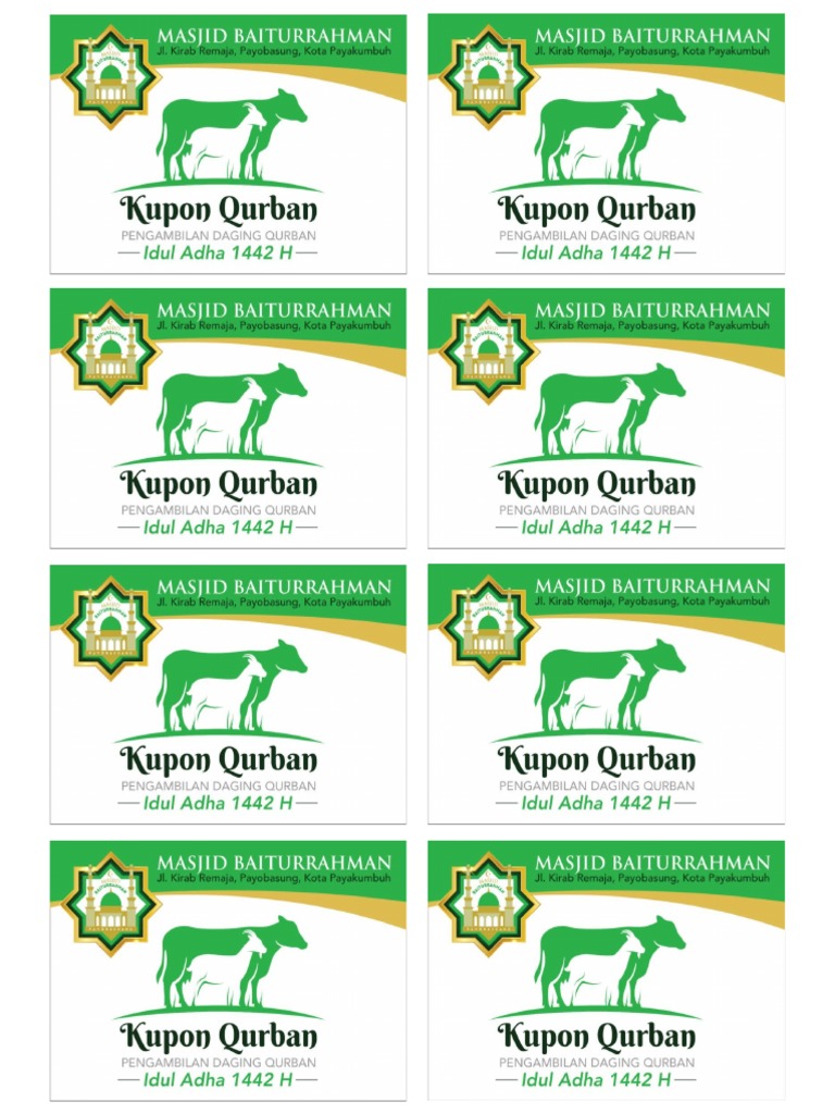 Kupon Qurban Baiturrahman | PDF