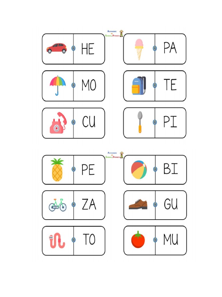 Domino de silabas | PDF