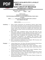 Contoh SK Pengangkatan Dan Penetapan Pengurus PKK Desa | PDF