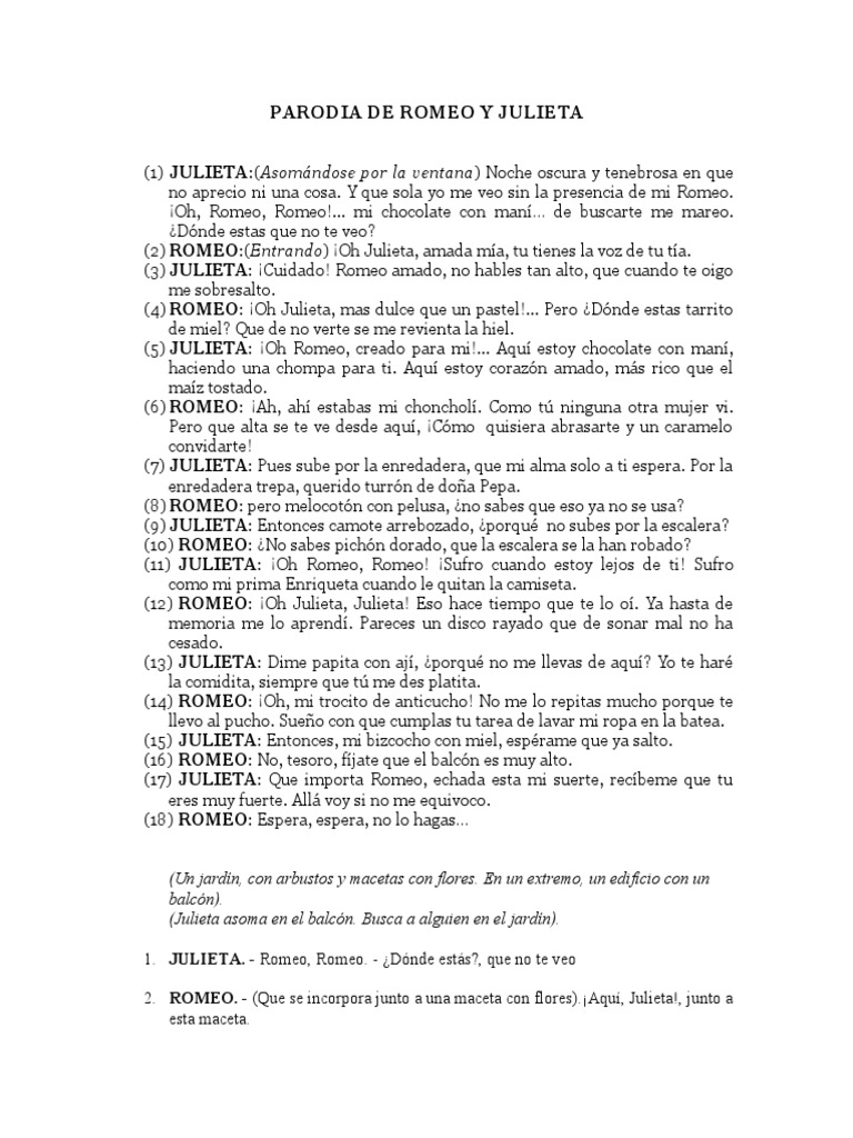 Parodia de Romeo y Julieta | PDF | Romeo y Julieta