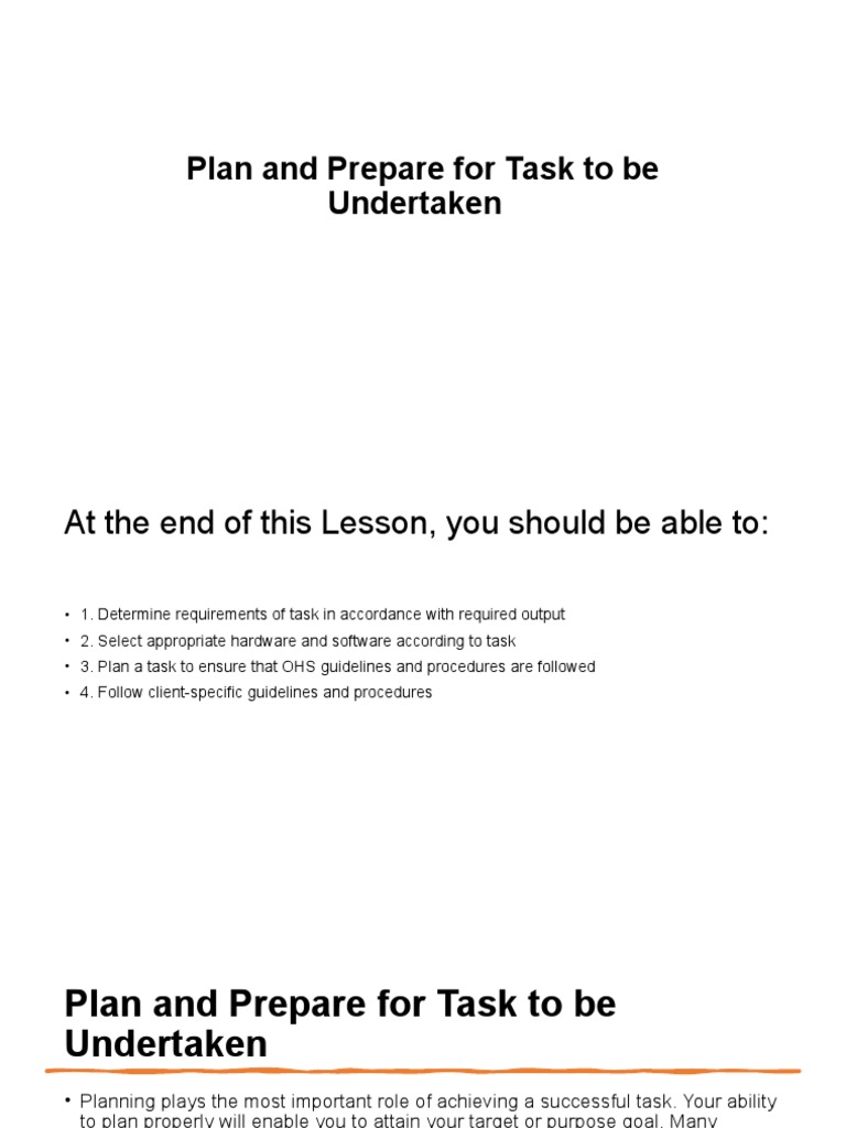 Plan and Prepare For Task To Be Undertaken | PDF | Computer Keyboard ...