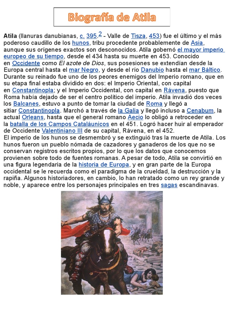 BIOGRAFIA DE ATILA | PDF