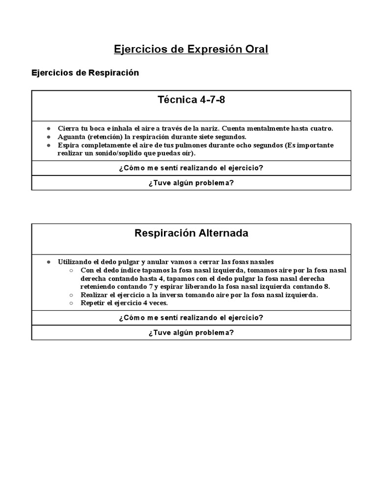 Ejercicios de Expresión Oral y Dicción | PDF | Artes del Lenguaje y ...
