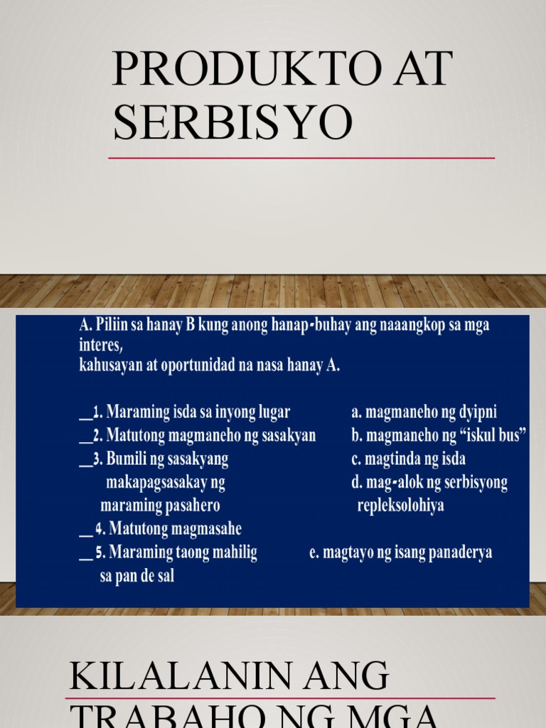 Produkto at Serbisyo Epp5 | PDF