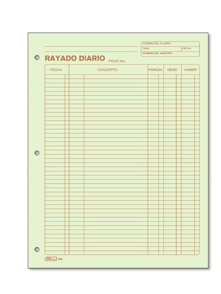 Hoja Del Rayado Diario. | PDF