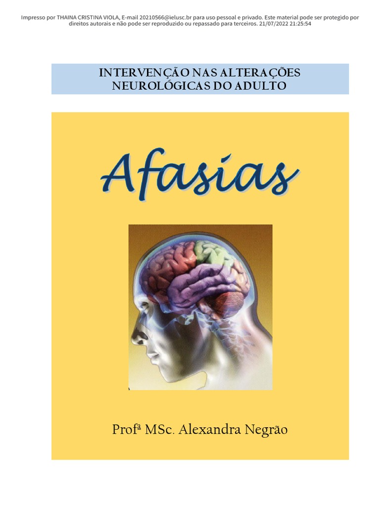 Resumo Livro Afasia | PDF | Afasia | Linguística