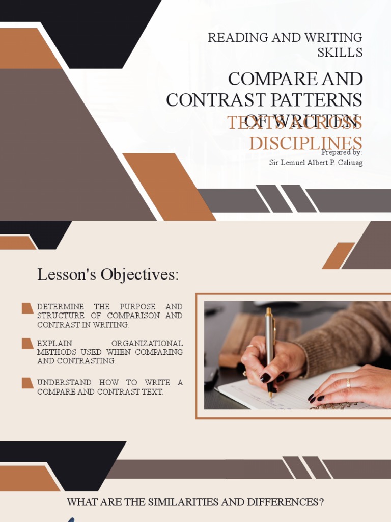 Compare and Contrast Writing Skills Guide | PDF | Fish | Behavioural ...
