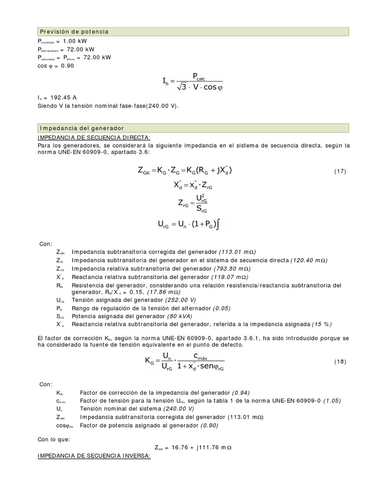 Comprobaciones | PDF | Impedancia eléctrica | Corriente eléctrica