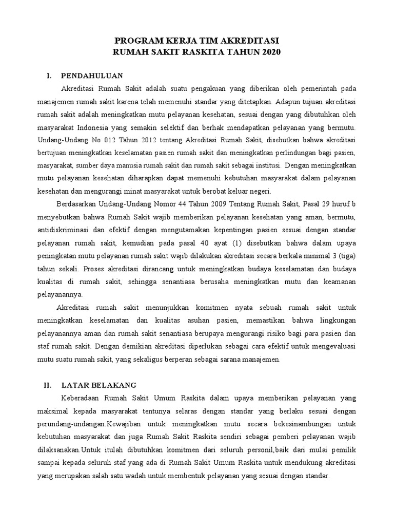 Rencana Kerja Tim Akreditasi | PDF | Bisnis | Pengelolaan Keuangan & Uang