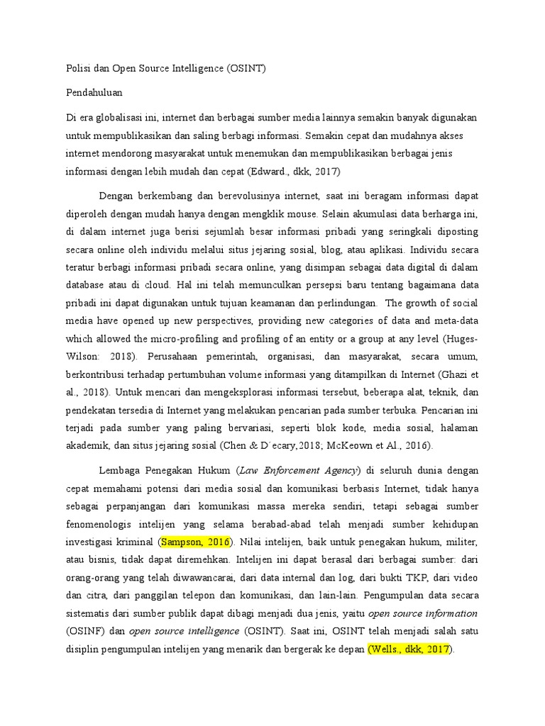 Polisi Dan Open Source Intelligence Pdf Komputer 