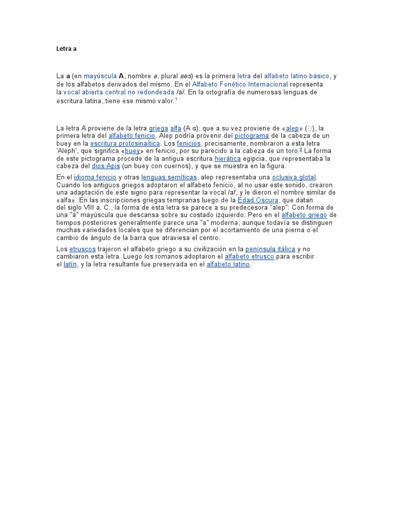 Letra A | PDF