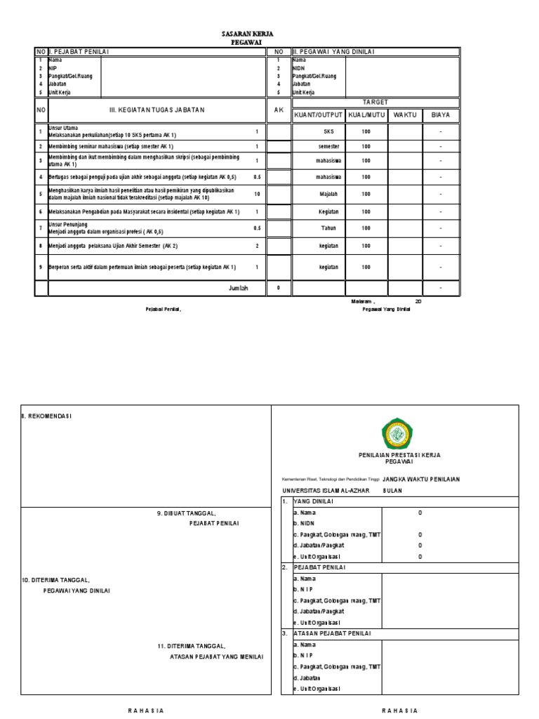 Format dan Contoh SKP Pegawai 2024 | PDF