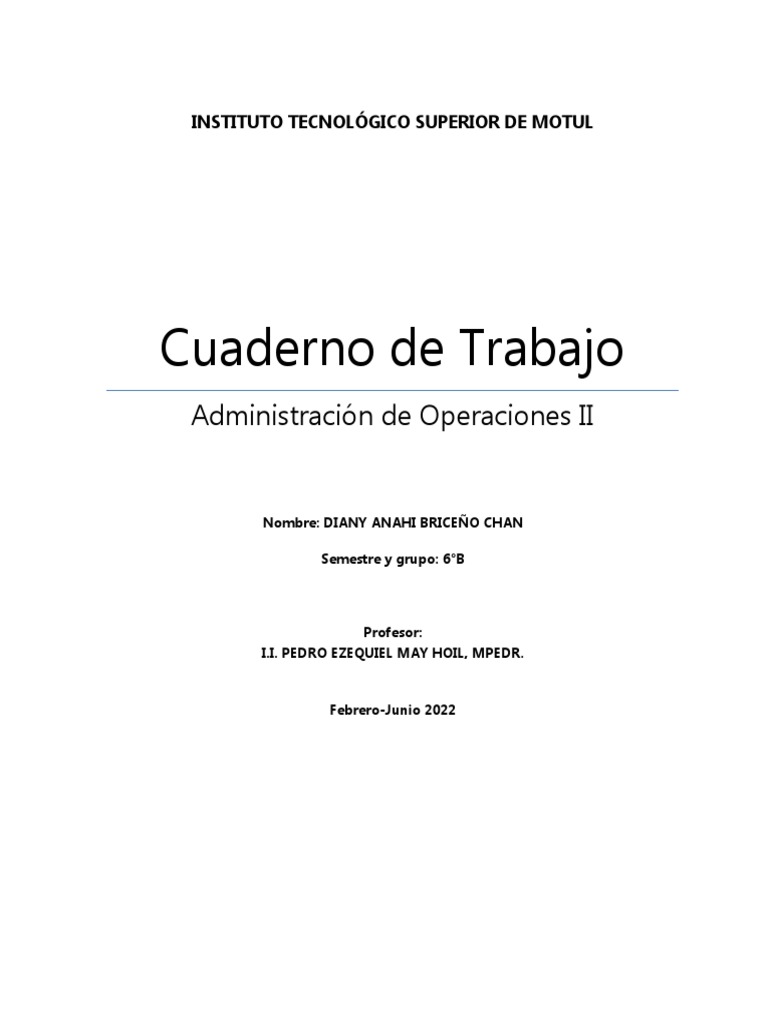 Ii6b Adoii U1 Cuaderno de Trabajo Briceño Diany | PDF | Inventario | Outsourcing