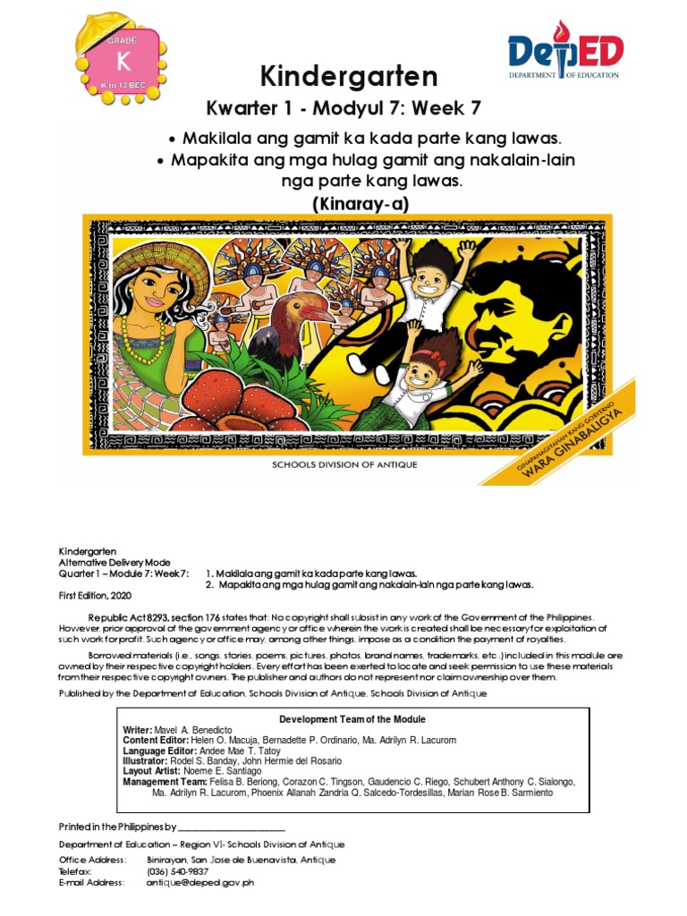 Kindergarten Module 1 Week 7 Finalcopy 1 | PDF | Property Law ...