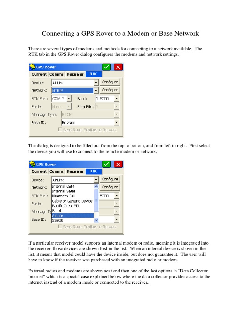 Sokkia Ntrip Rover | PDF | Computer Network | Modem