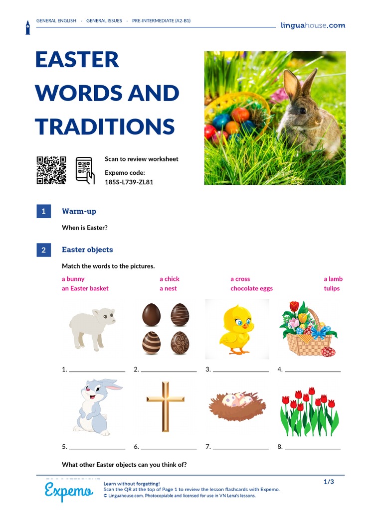 Easter Words and Traditions British English Student Ver2 | PDF | Easter