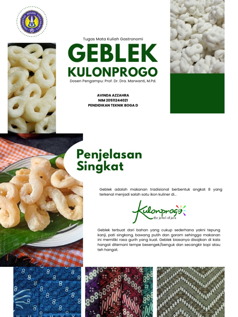 Sejarah dan Filosofi Makanan Geblek | PDF