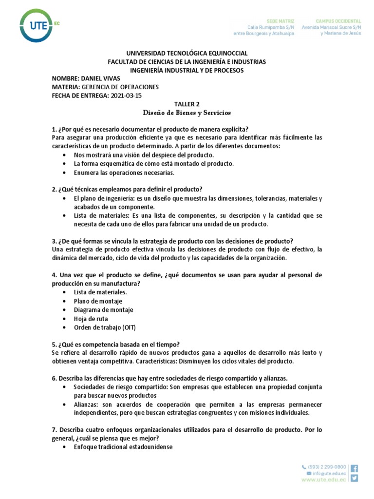 Taller2 Daniel Vivas | Descargar gratis PDF | Diseño | Producto (Negocio)