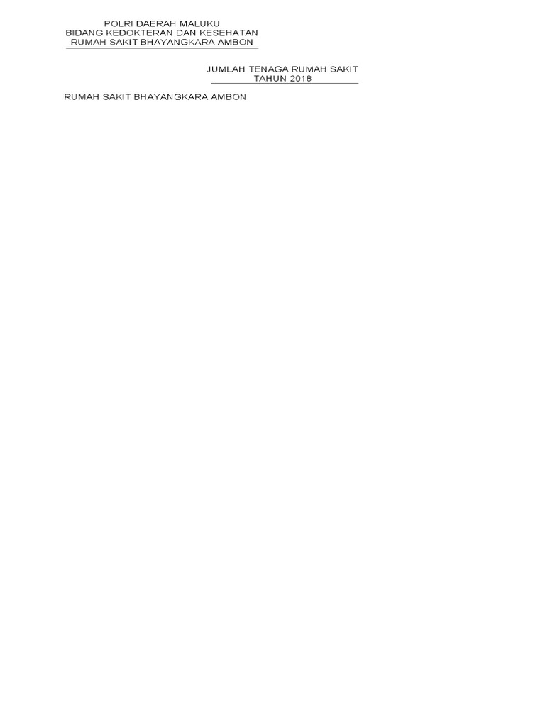 Data Tenaga Rumkit Kirim DINKES | PDF