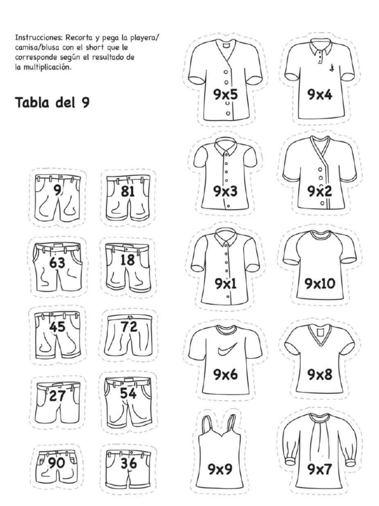 tabla del 9 | PDF