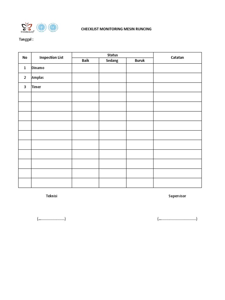 MACHINERY MAINTENANCE CHECKLISTS | PDF