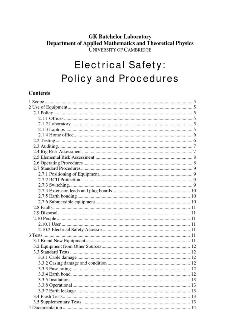 Electrical Testing Procedures | PDF | Ac Power Plugs And Sockets ...