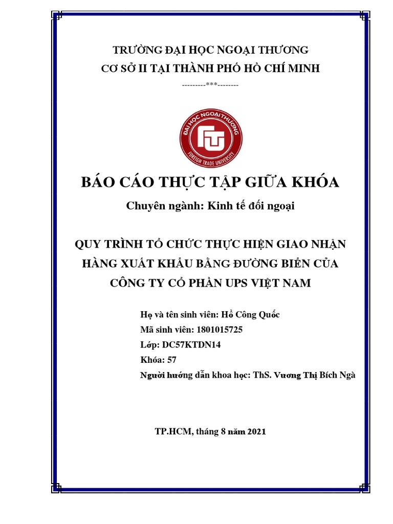 BC - KTĐN - 2021 - Quy Trinh To Chuc Thuc Hien Giao Nhan Hang Xuat Khau Bang Duong Bien Cua Cong ...