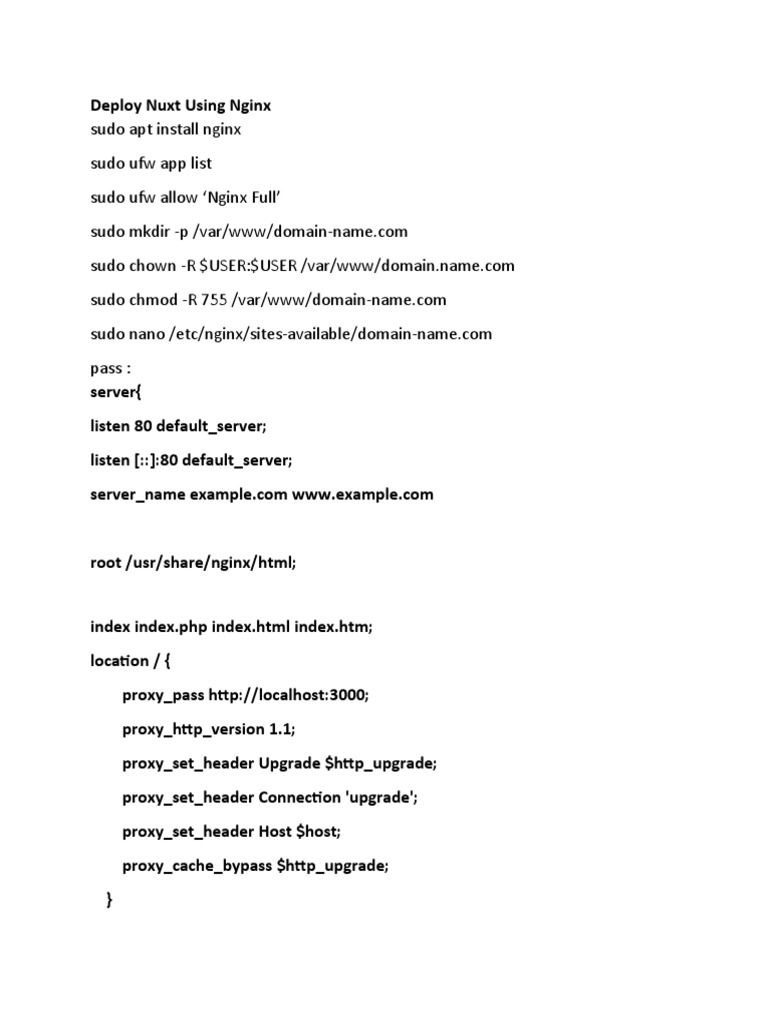 Deploy Nuxt Using Nginx | PDF | Computers