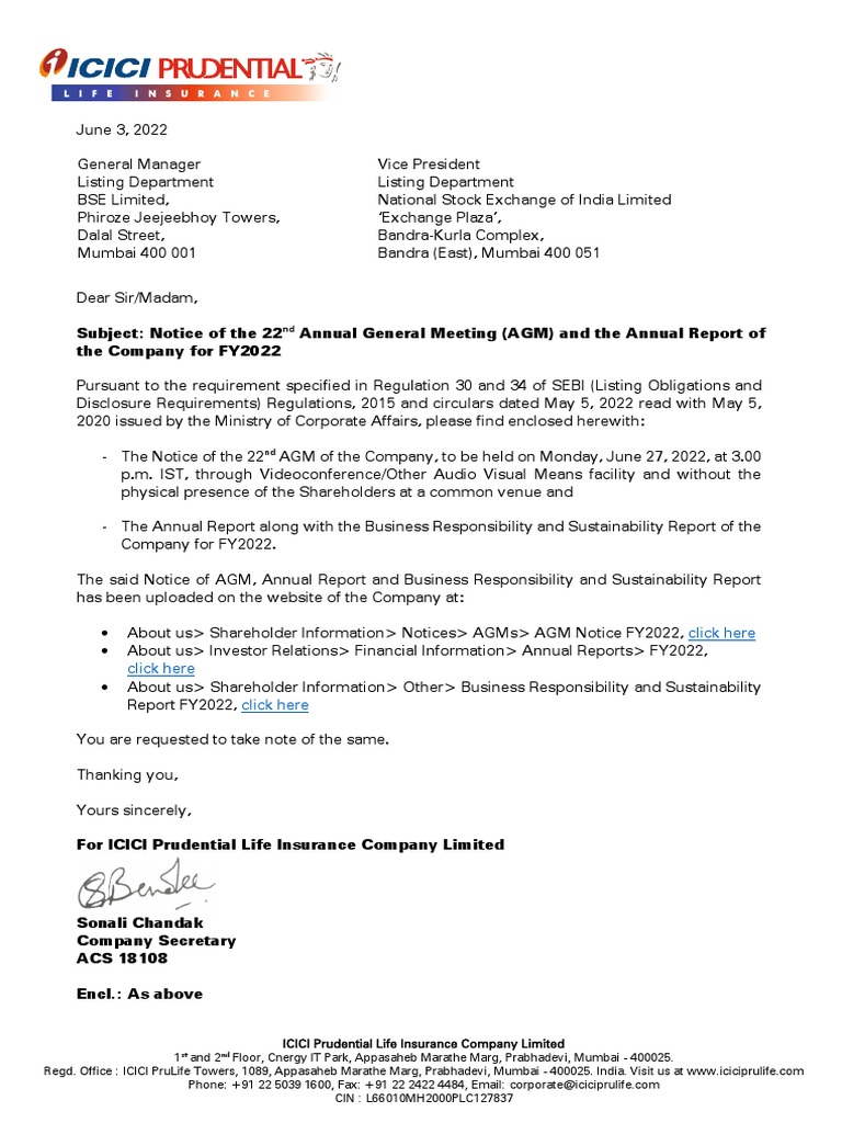 ICICI Prudential Life | PDF | Employee Benefits | Board Of Directors