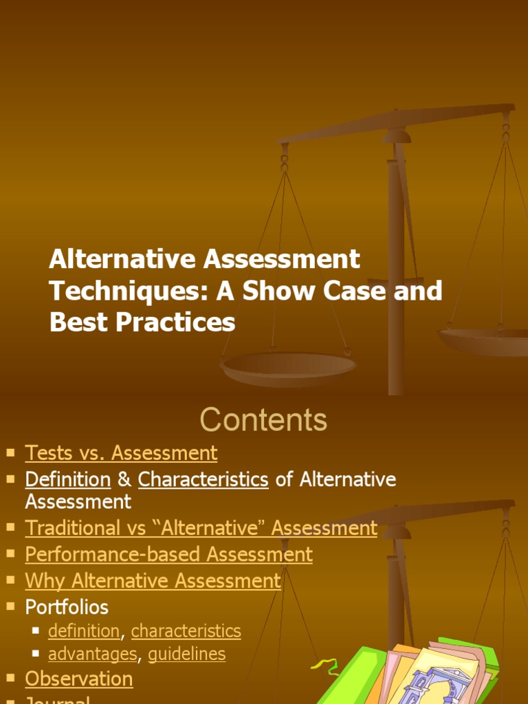Understanding Alternative Assessment Methods | PDF | Educational ...