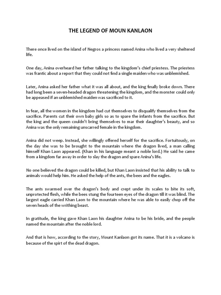 The Legend of Mount Kanlaon | PDF