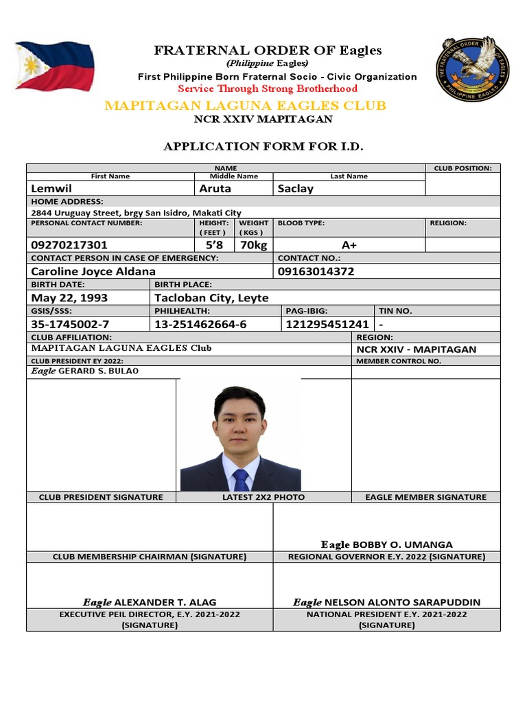 Application Form Eagles | PDF