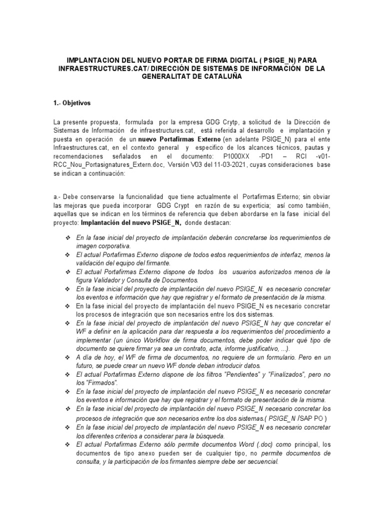 PROPUESTA TECNICA Requerimientos Del Nuevo Portafirmas Externo | PDF | Autenticación | Usuario ...