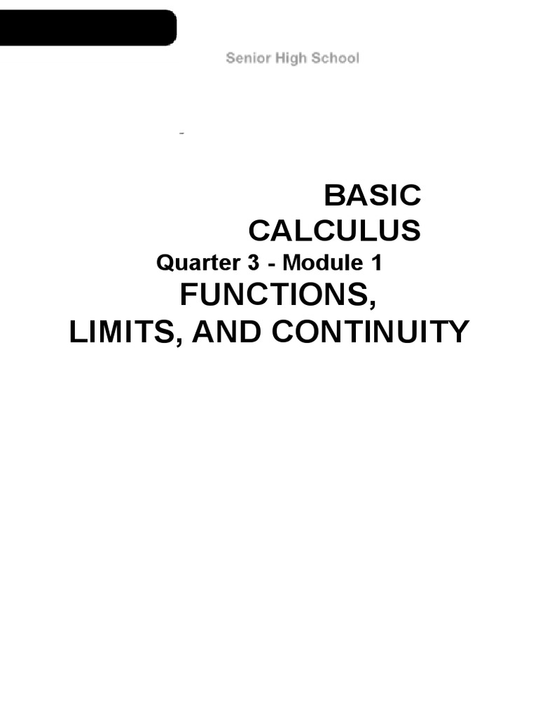 Final Basiccalculus g11 Q3mod1 Functionslimitsand-continuity-V4 | PDF ...