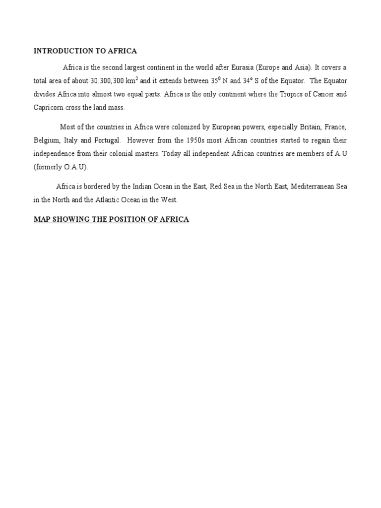 Introduction To AFRICAA - SST | PDF | Rain | Desert