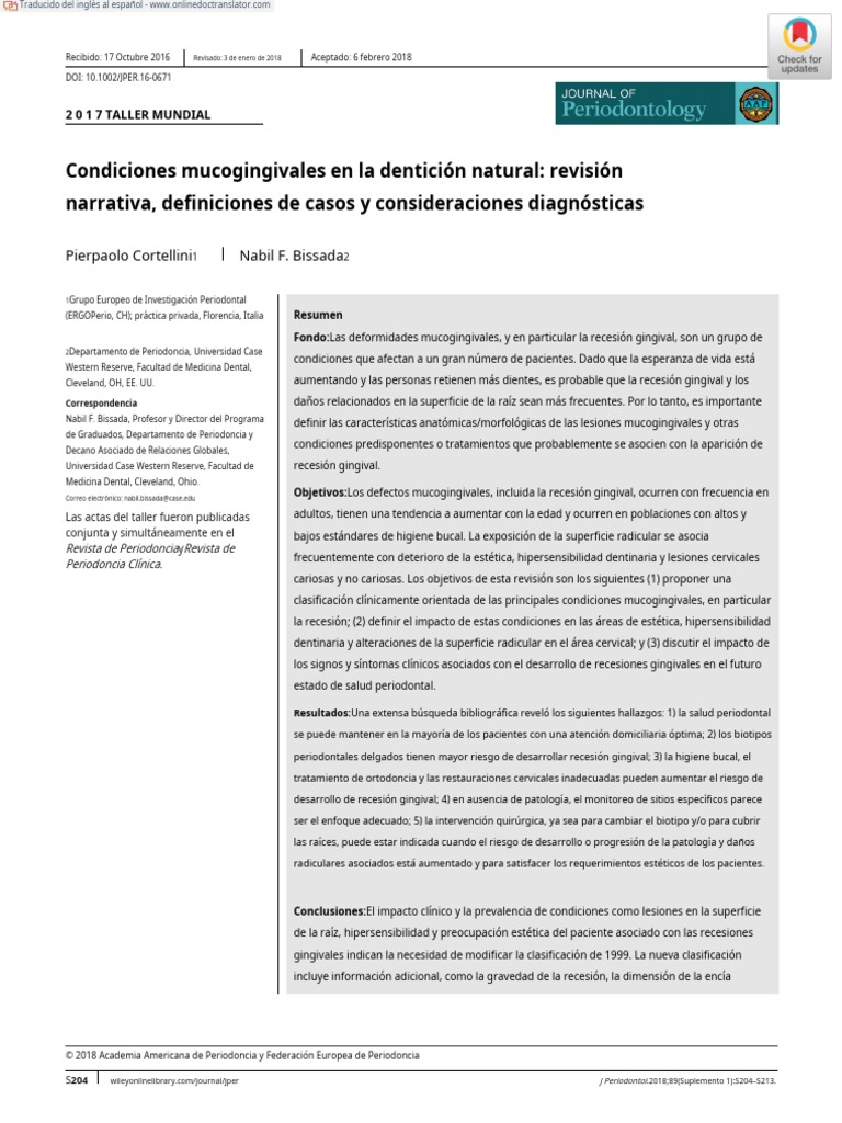Mucogingival Conditions in The Natural Dentition - En.es | PDF ...